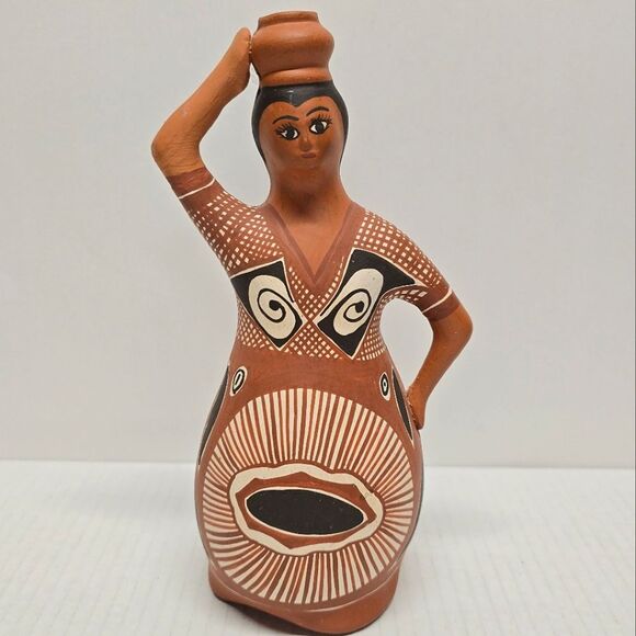 Vintage | Art | Vintage Venezuelan Folk Art Pottery Woman Sculpture ...